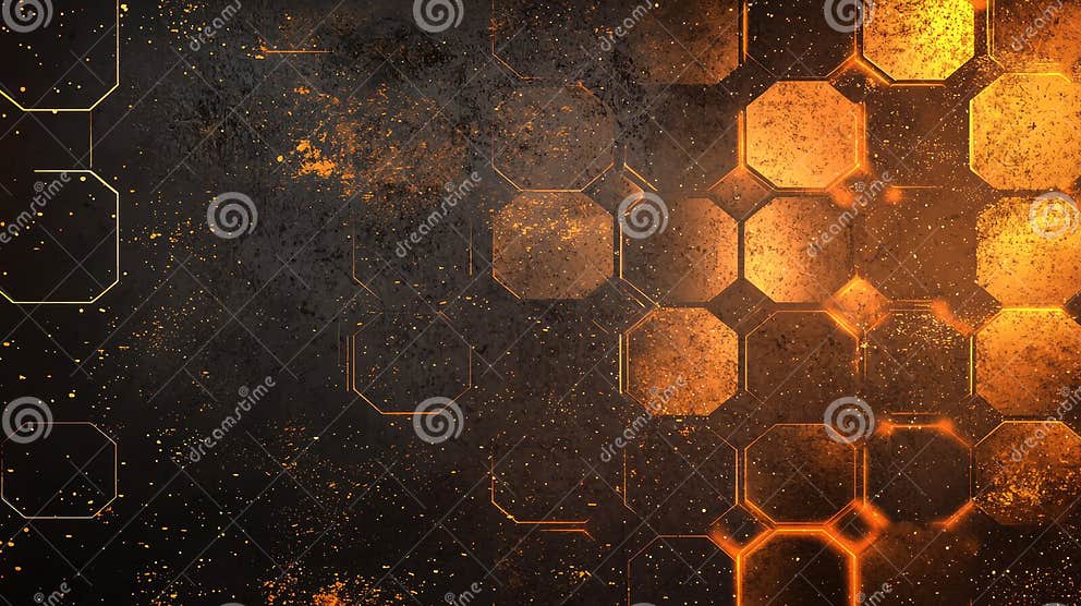 Digital Hexagon Pattern with Glowing Edges a Tech Background Stock ...