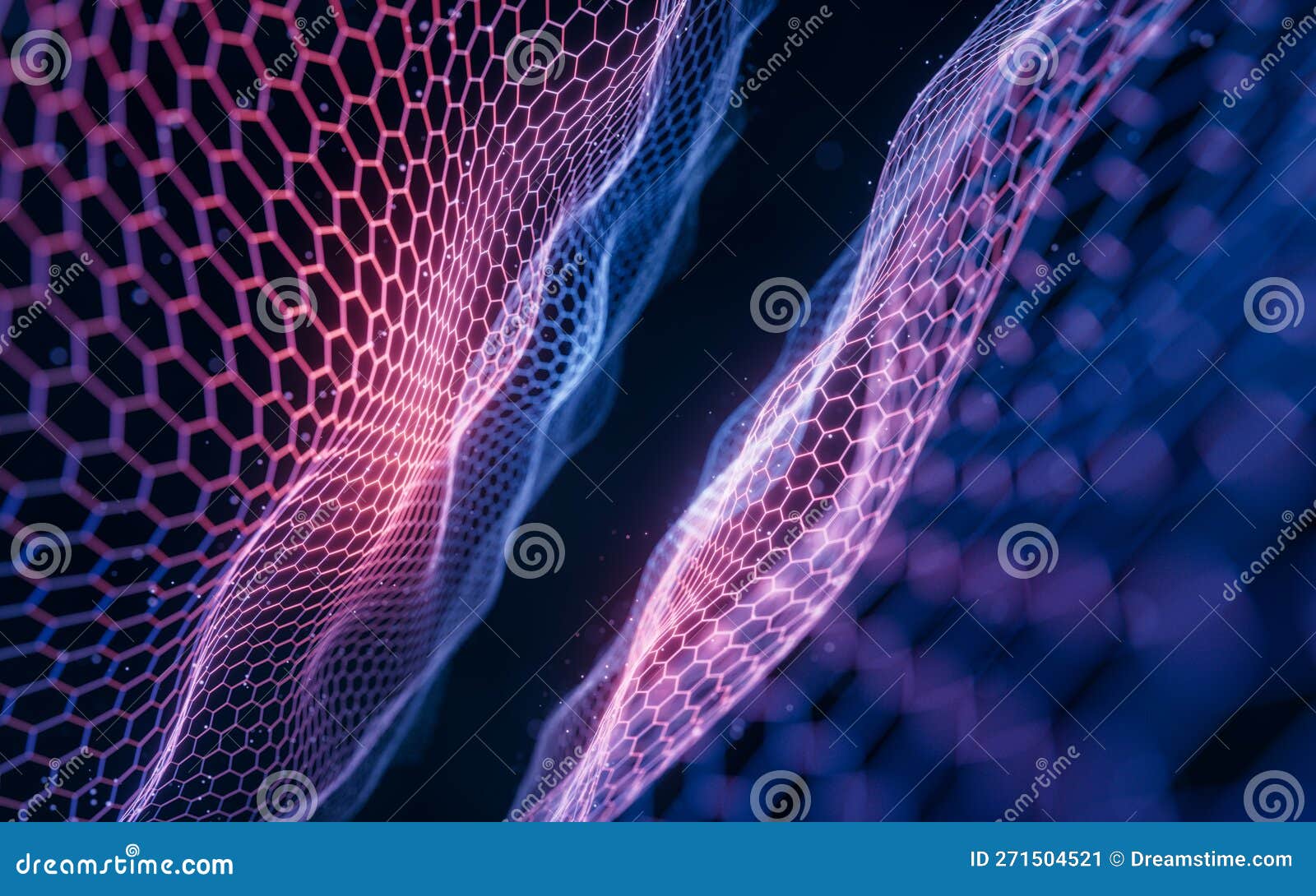Digital Hexagonal Graphic Background, 3d Rendering Stock Illustration ...