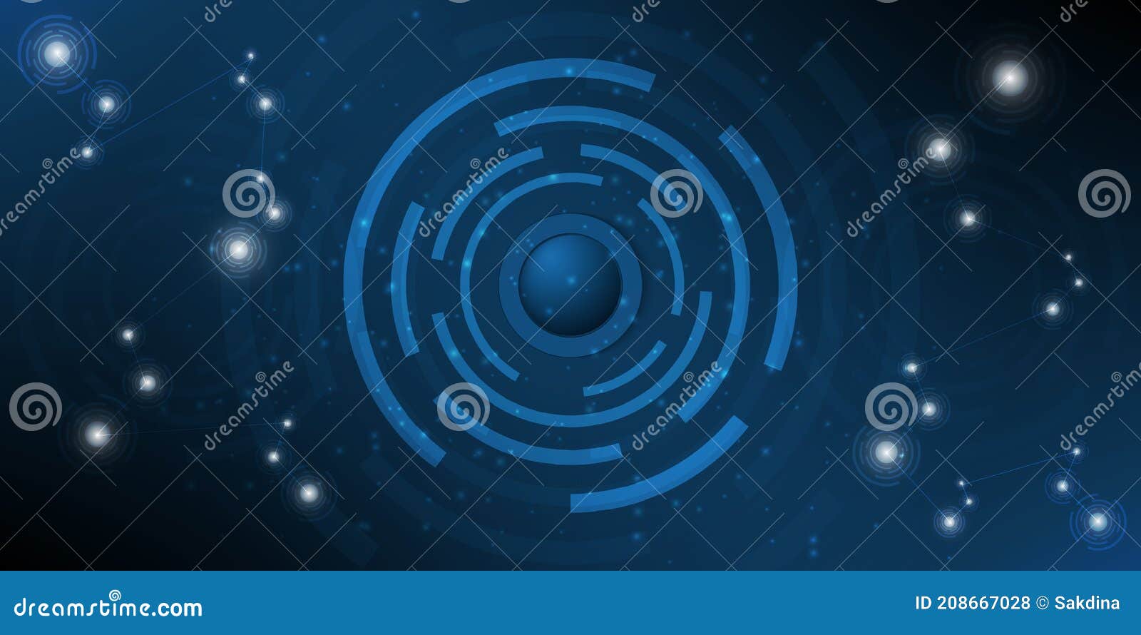 Digital Hi-tech with Circle and Particles Design. Stock Vector ...