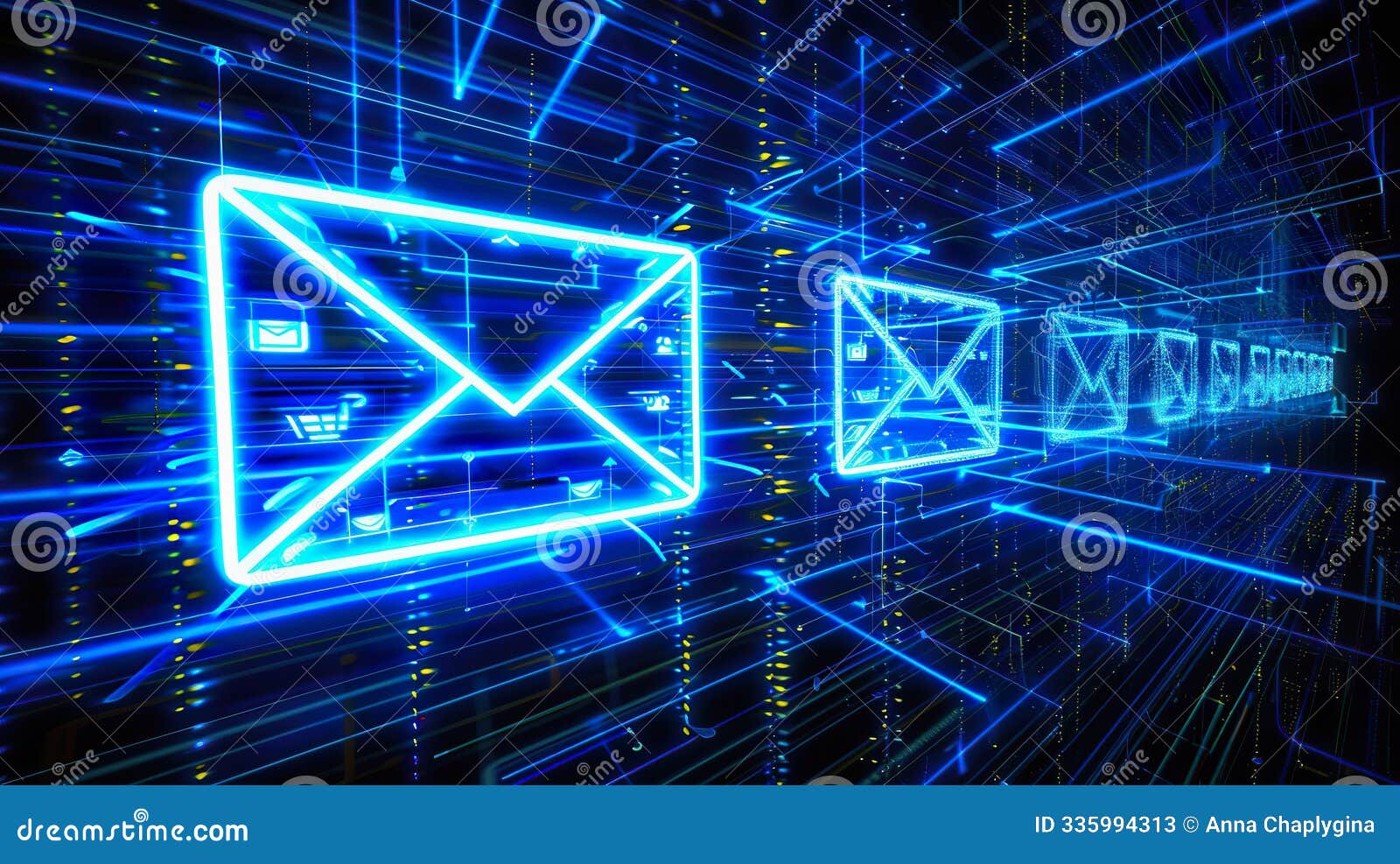 Digital High Speed Email Systems in a Virtual Network Stock Image ...