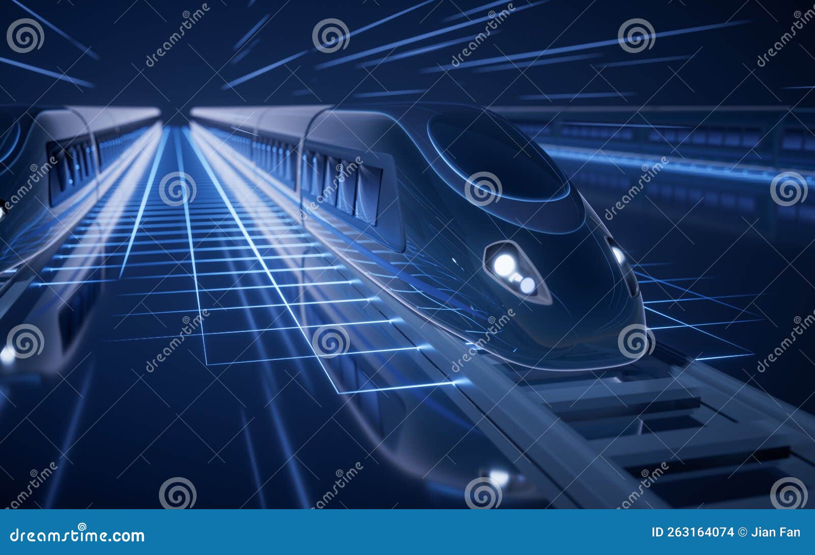 Digital High Speed Railway Bullet Train, 3d Rendering Stock ...