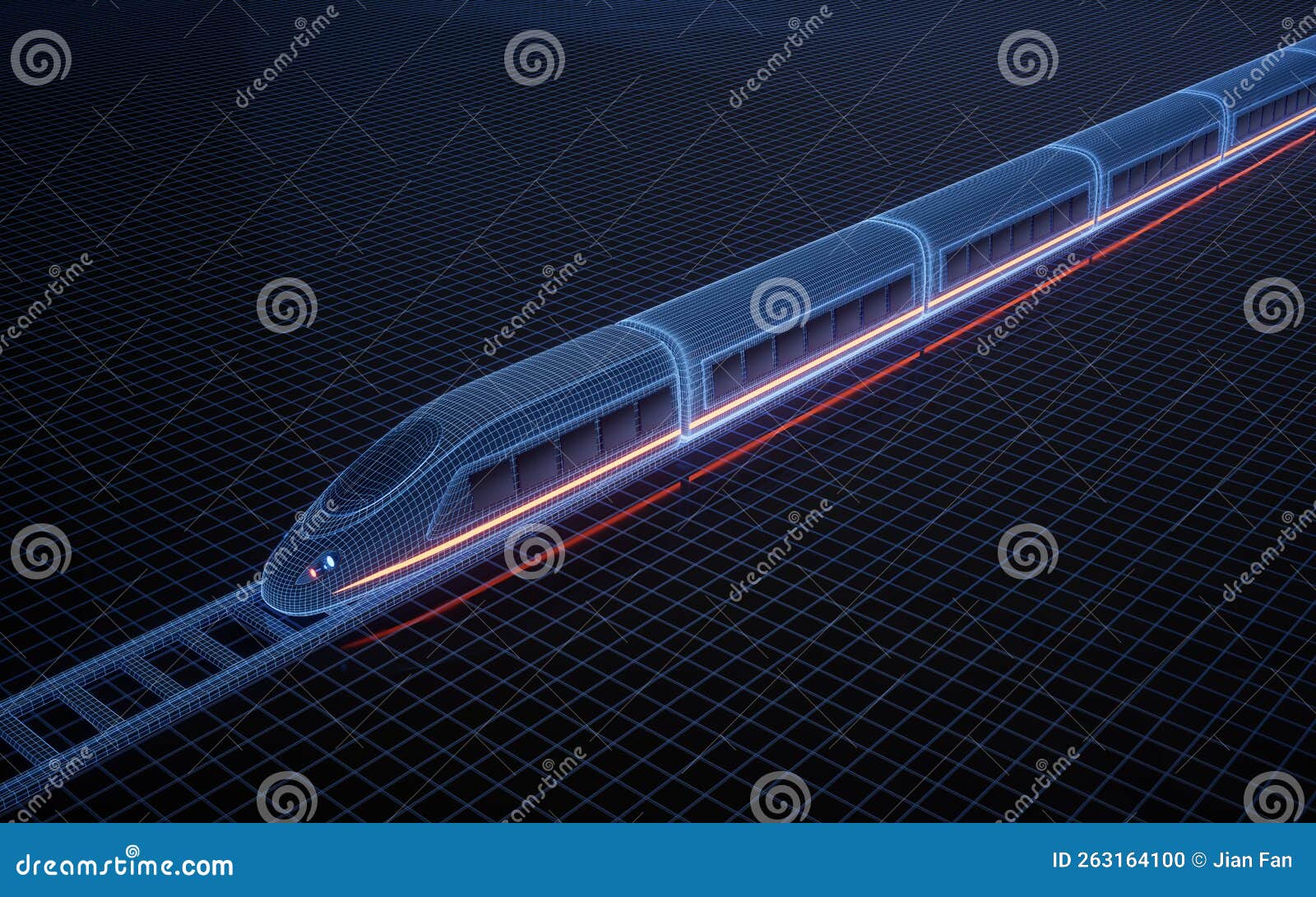 Digital High Speed Railway Bullet Train, 3d Rendering Stock ...