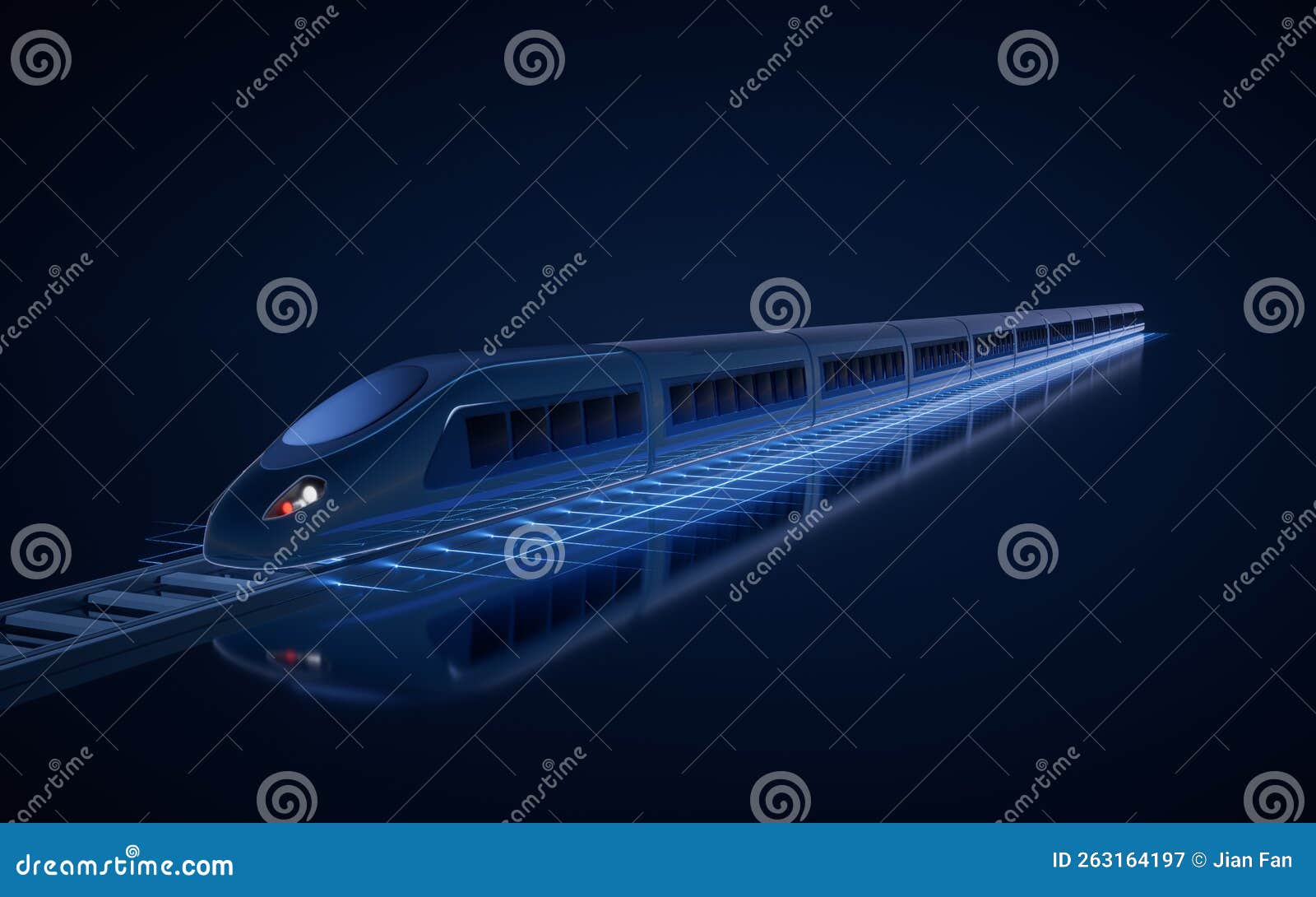 Digital High Speed Railway Bullet Train, 3d Rendering Stock ...