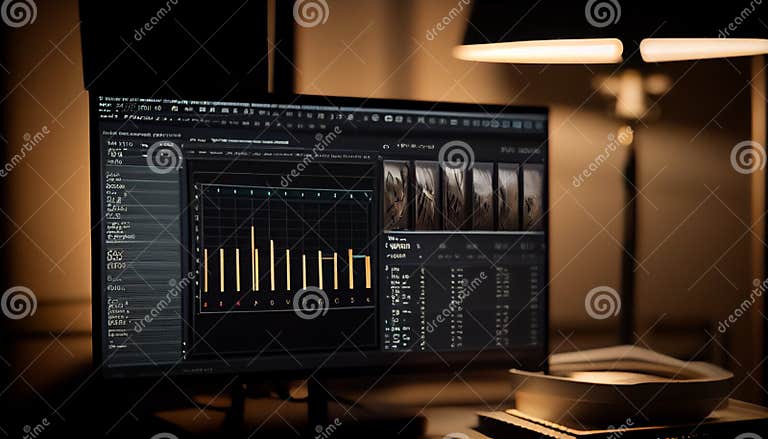 Digital High Tech Graph Background Stock Illustration - Illustration of ...