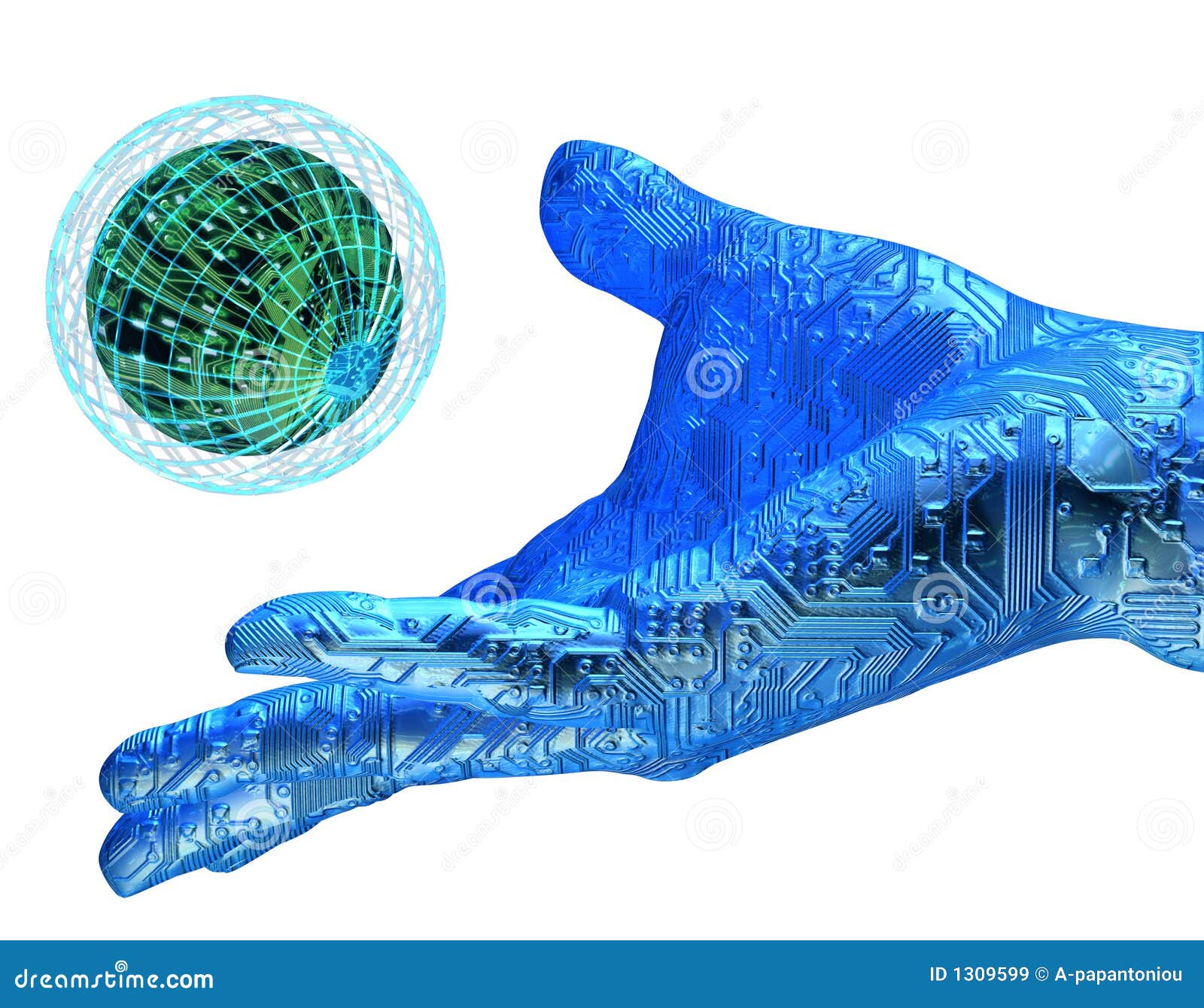 Digital Holding Robot Hand stock illustration. Illustration of cell ...