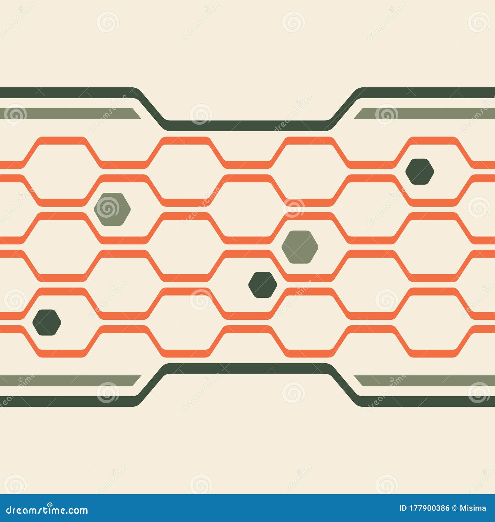 Digital Honeycomb Vector Seamless Pattern Stock Illustration ...