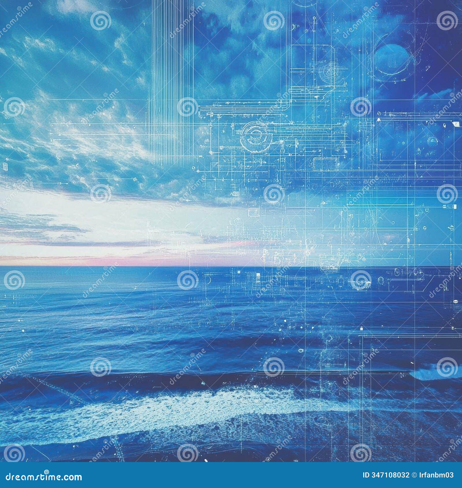 Digital Horizon, Where Technology Meets Nature Stock Photo - Image of ...