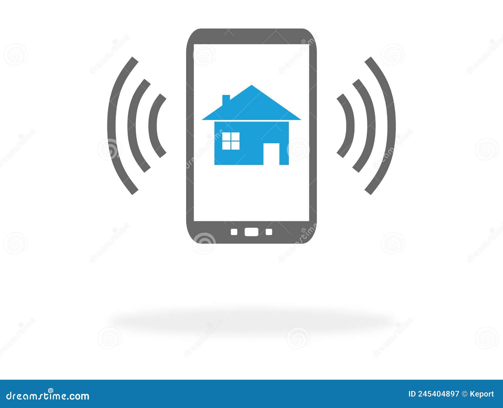 Digital House Control - Smartphone with Home Symbol Stock Illustration ...