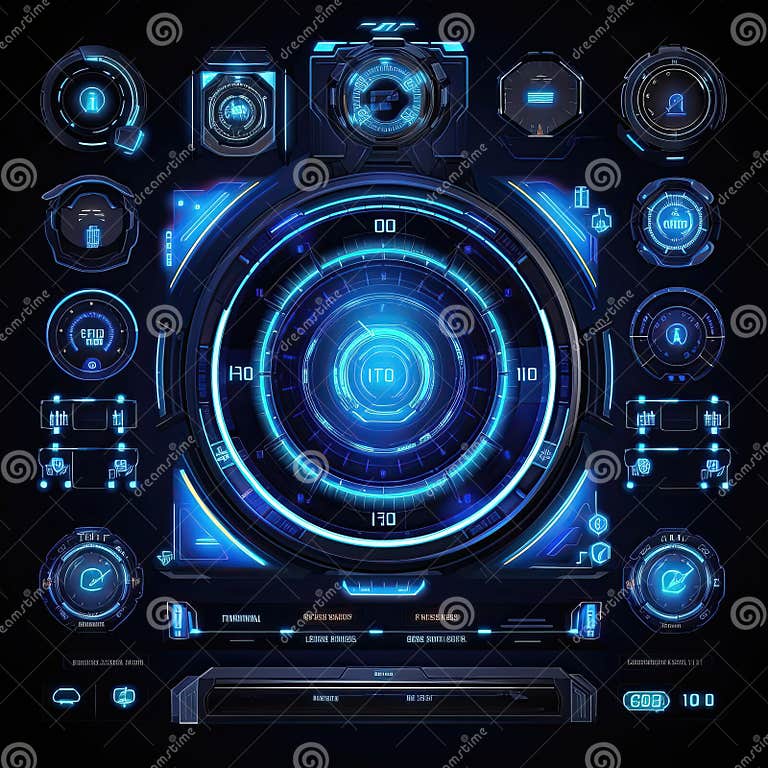 Digital Hud Elements Ai Generated Stock Image - Image of control, data ...