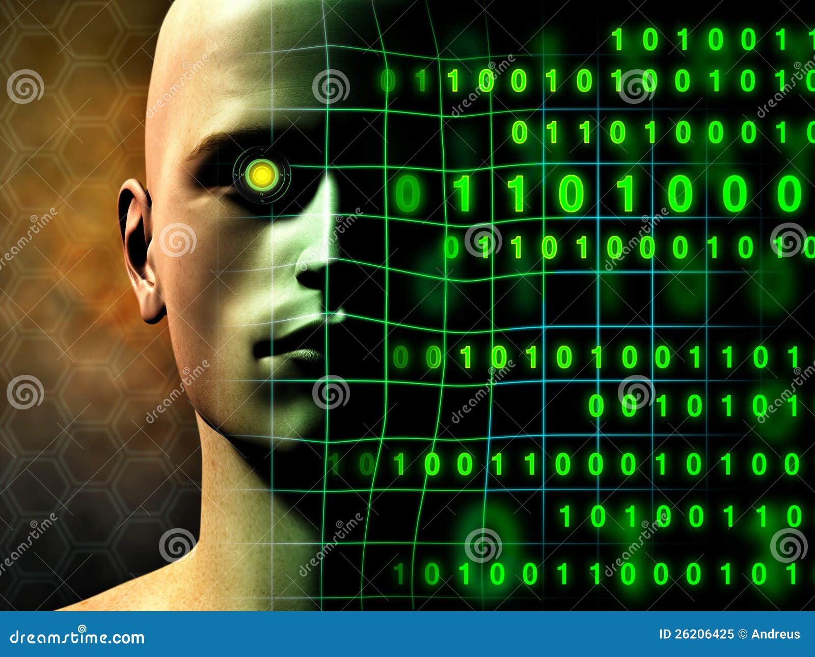 Digital human stock illustration. Illustration of dark - 26206425