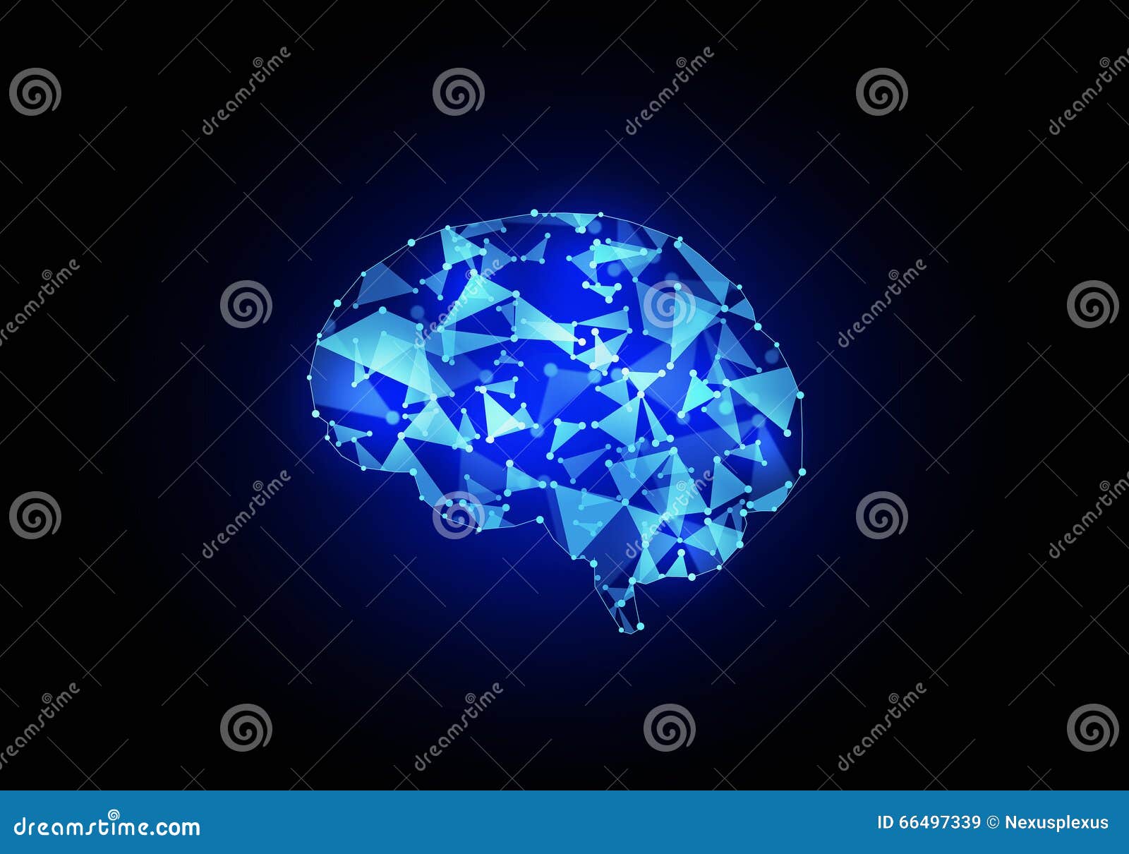 Digital human brain stock illustration. Illustration of background ...