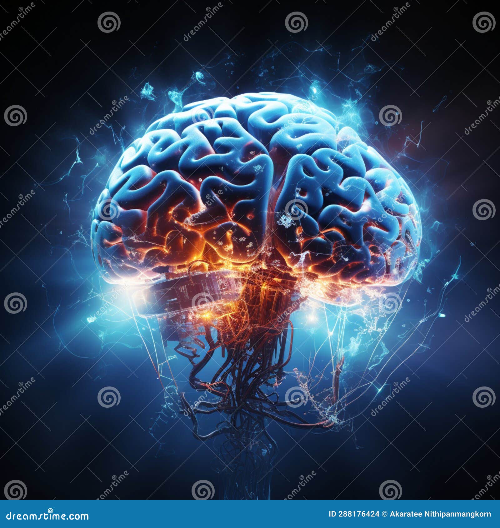 A Digital Human Brain Model Futuristic Tech Development, Human Design ...