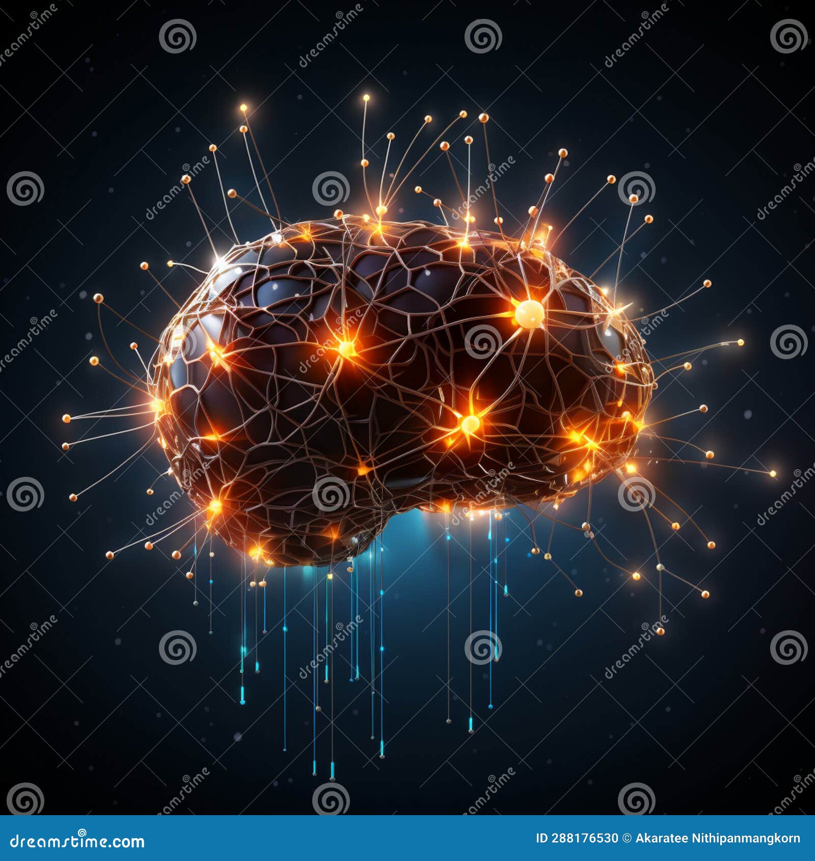 A Digital Human Brain Model Futuristic Tech Development, Human Design ...