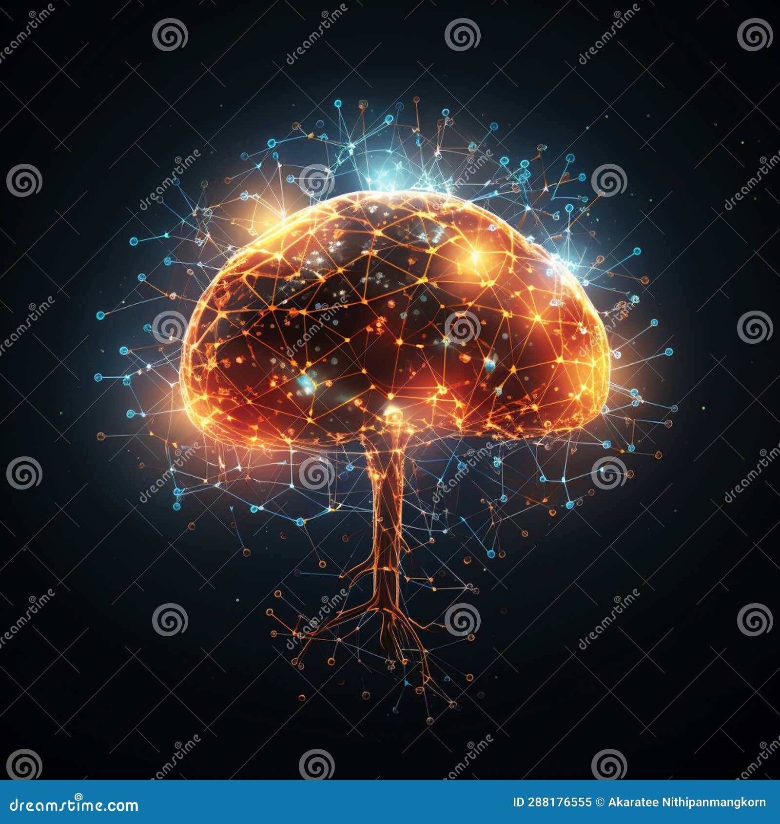 A Digital Human Brain Model Futuristic Tech Development, Human Design ...