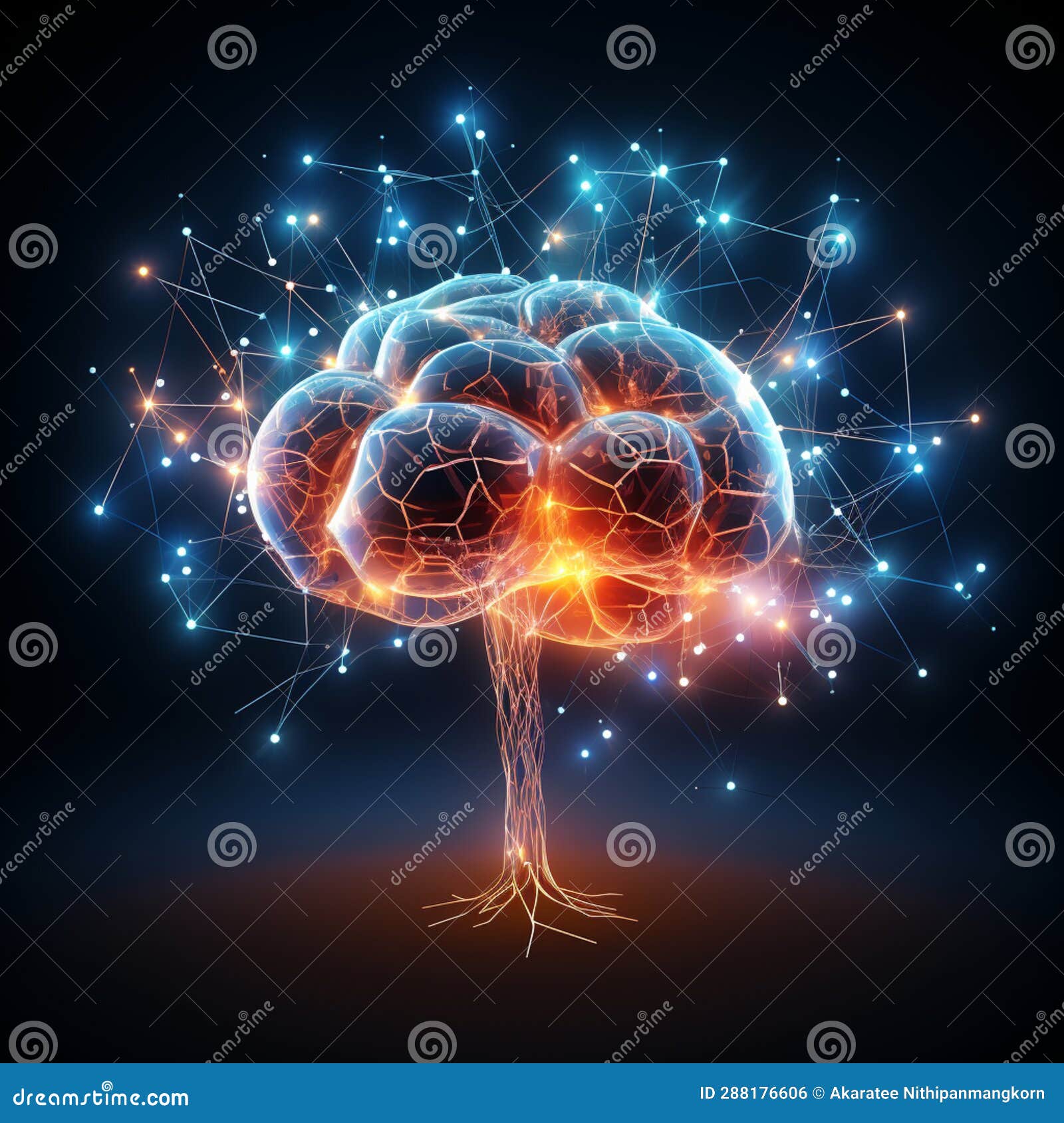 A Digital Human Brain Model Futuristic Tech Development, Human Design ...