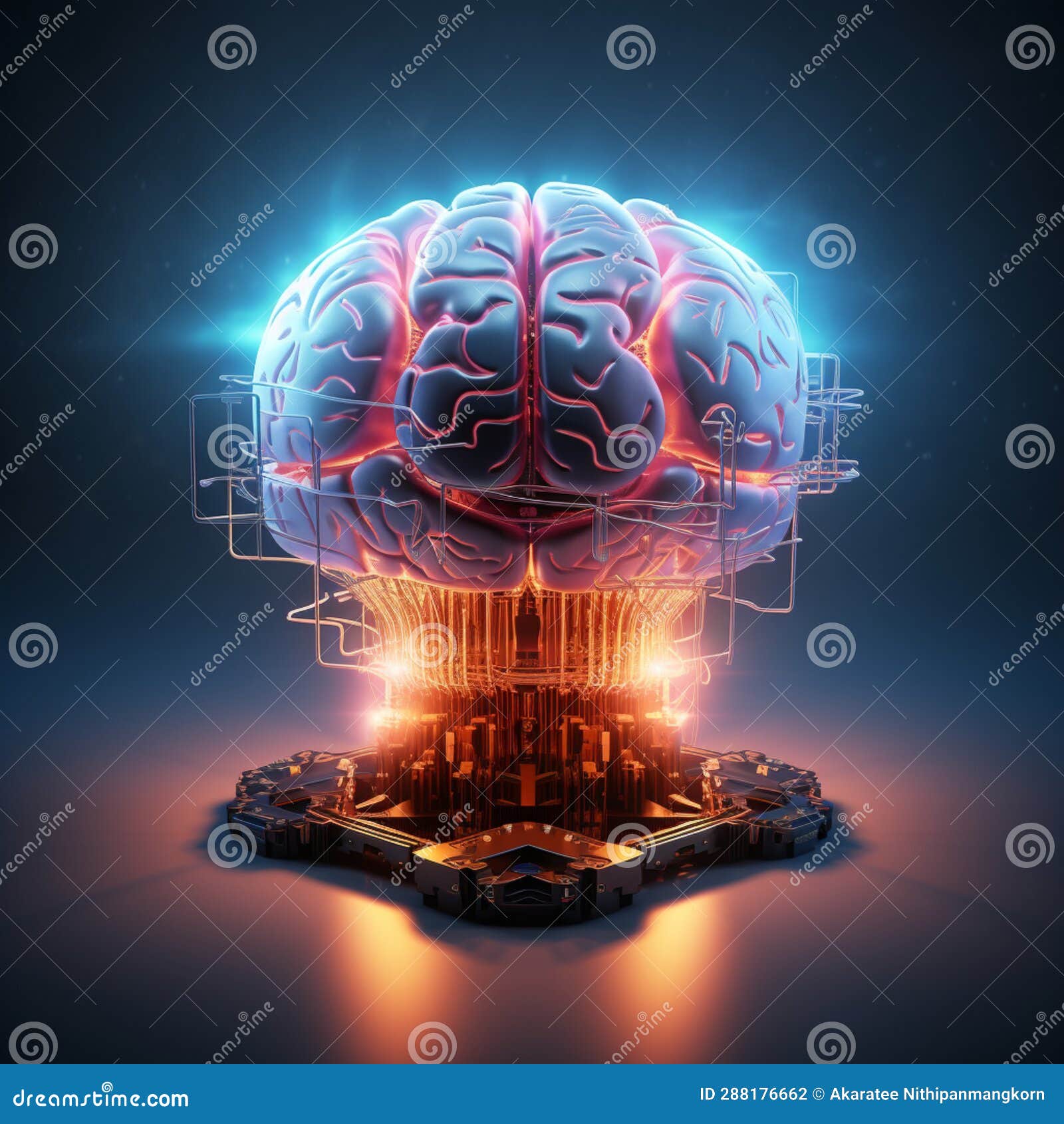 A Digital Human Brain Model Futuristic Tech Development, Human Design ...