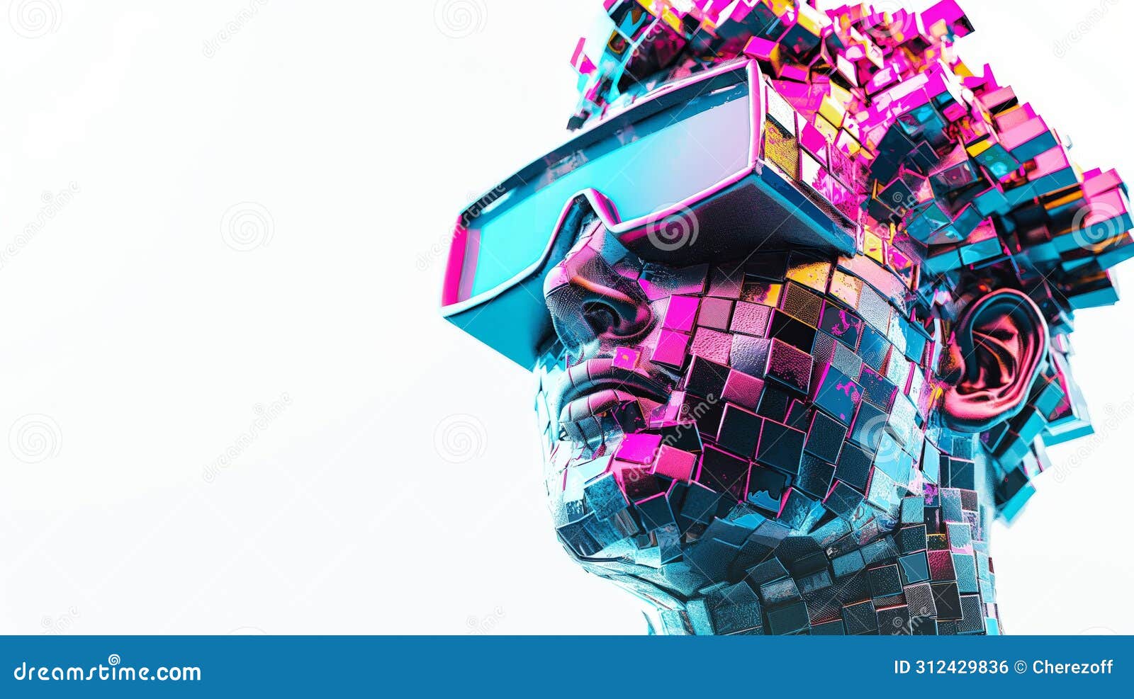 Digital Fragmentation Of Classical Sculpture In Modern Art Concept. Big ...