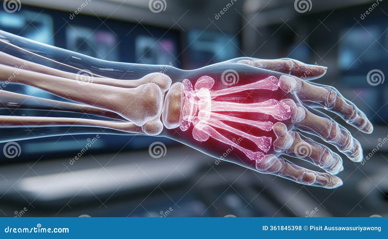 Metacarpus, Human Skeleton, 3D Model Stock Photo | CartoonDealer.com ...