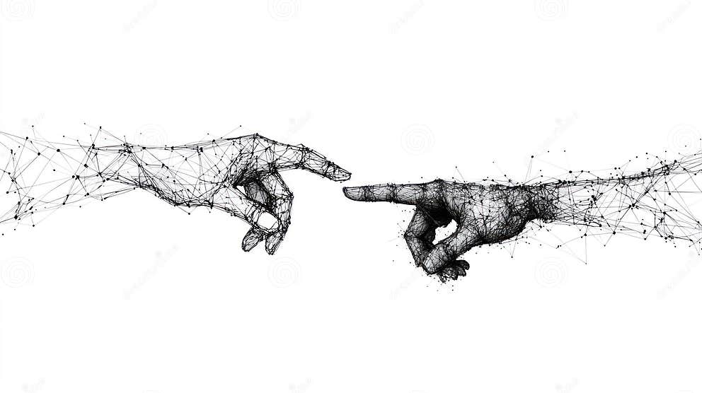 Digital and Human Hands Merging: Symbolizing Physical and Digital ...