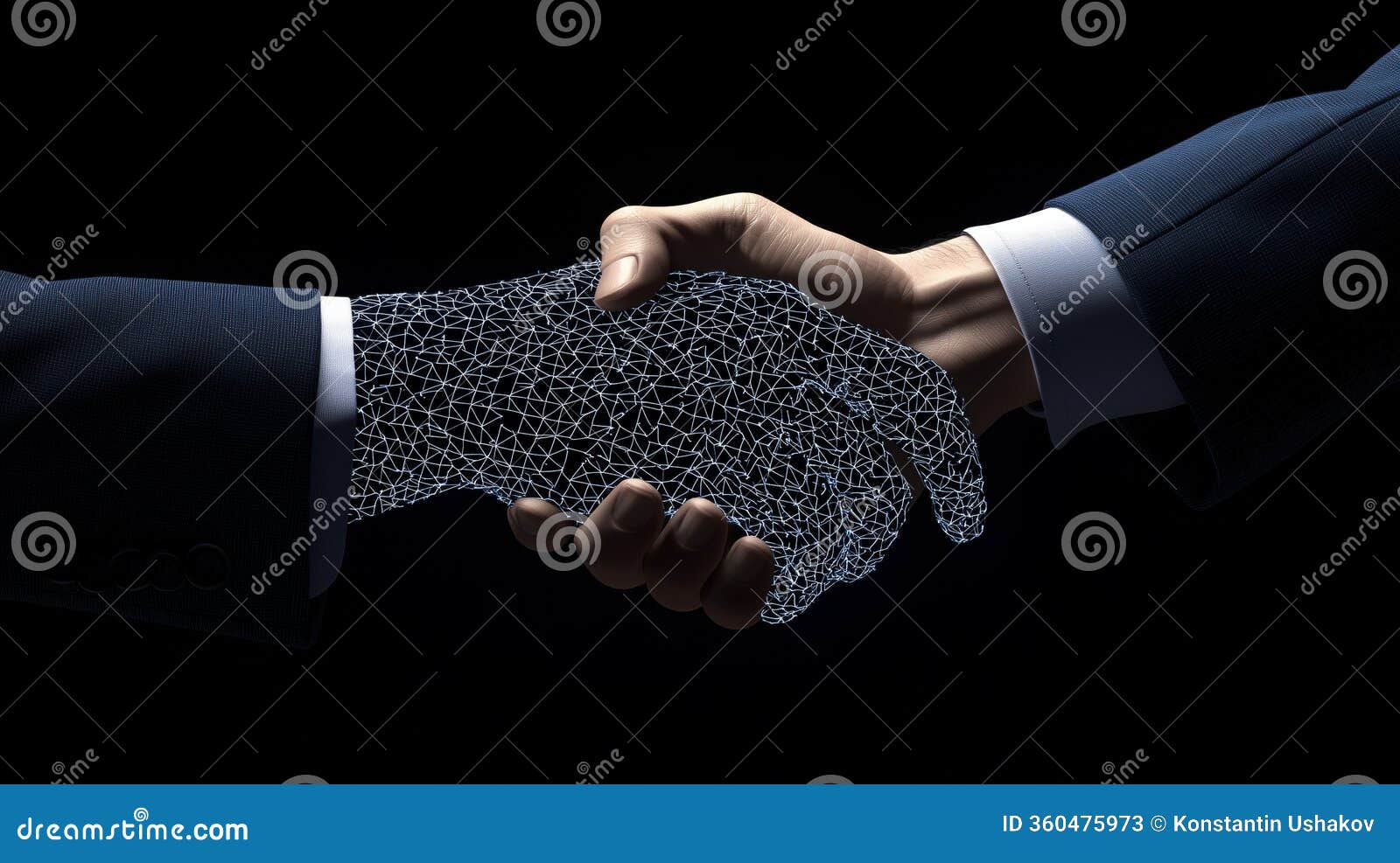 Digital and Human Handshake Symbolizing AI Collaboration Stock Image ...