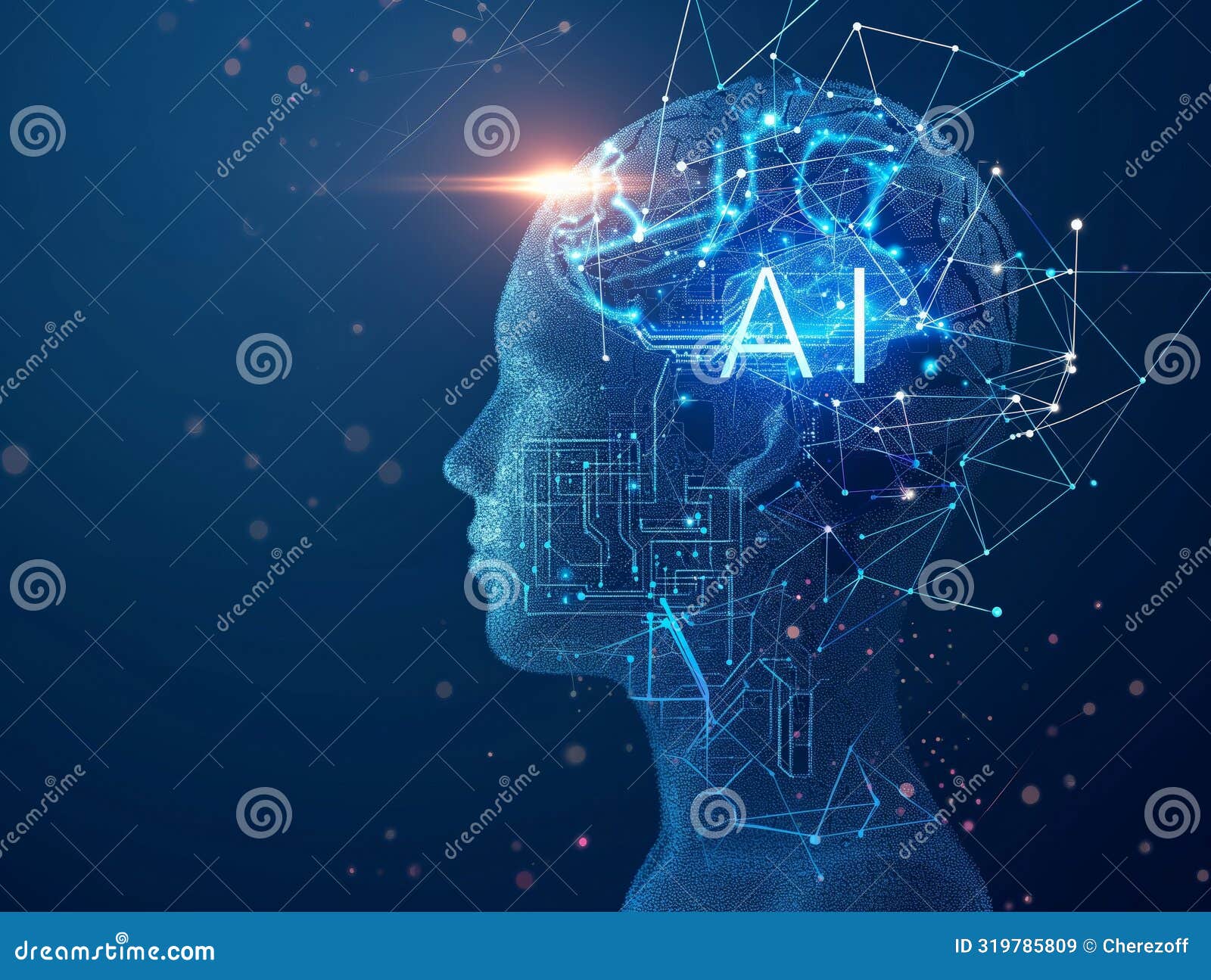 Digital Human Head with AI Concept Stock Image - Image of innovation ...