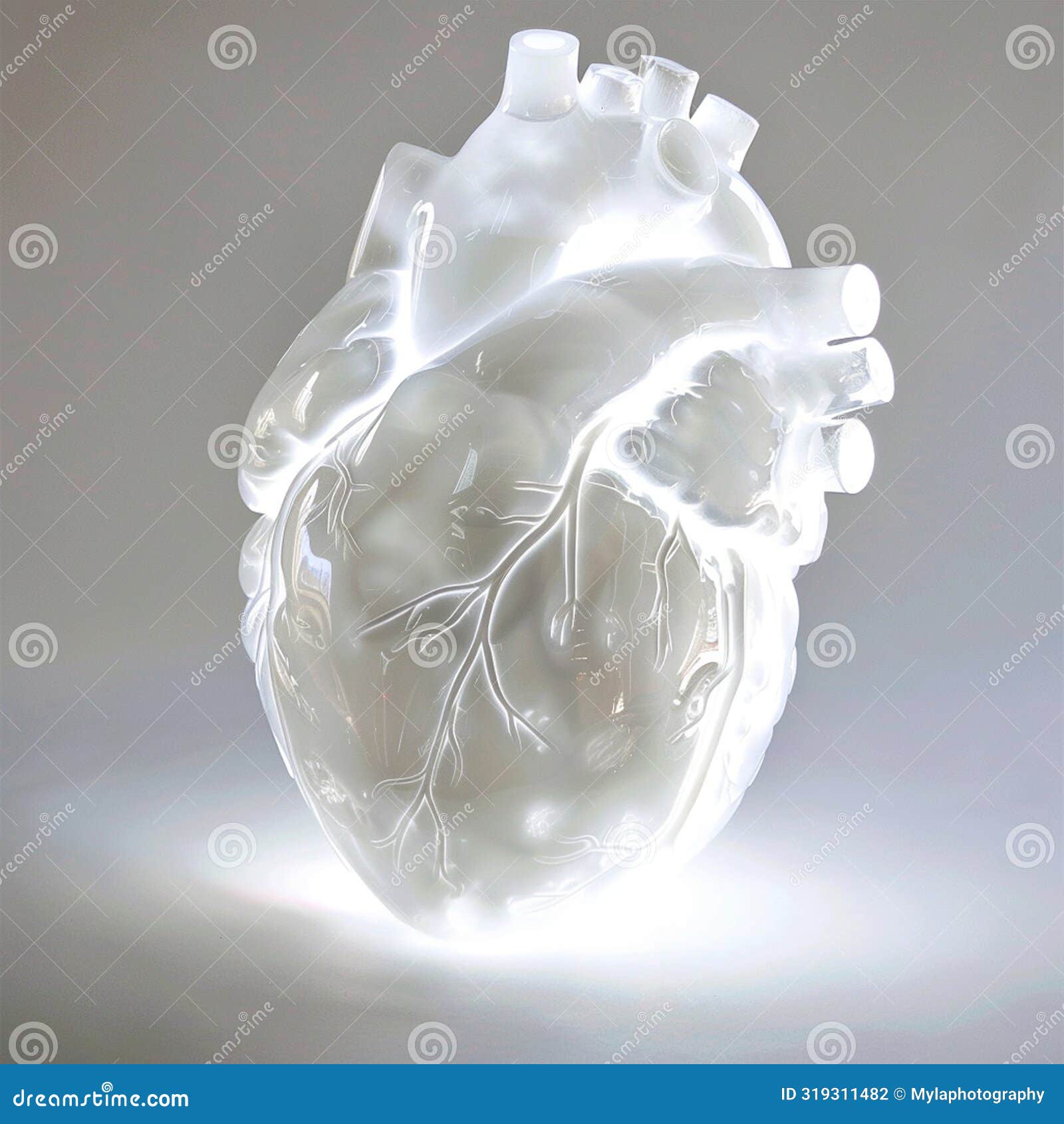 Digital Human Heart Isolated on a Solid Color Background Stock ...