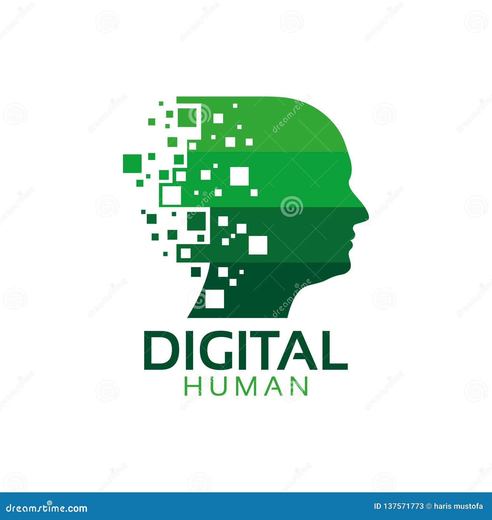 Digital Human Logo Icon Design Template Vector Stock Vector ...