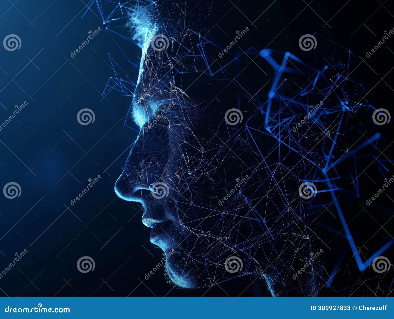 Digital Human Profile Concept Stock Image - Image of dark, information ...