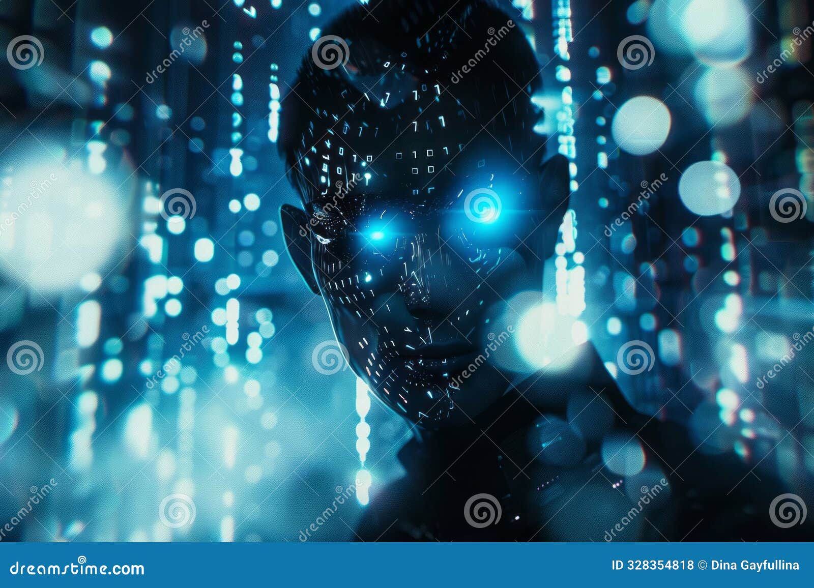 A Digital Humanoid Figure, Representing an AI Thief, Set Against a ...
