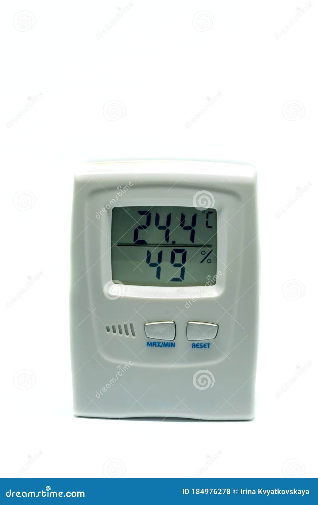 Digital Hygrometer and Thermometer Device Isolated Stock Photo - Image ...