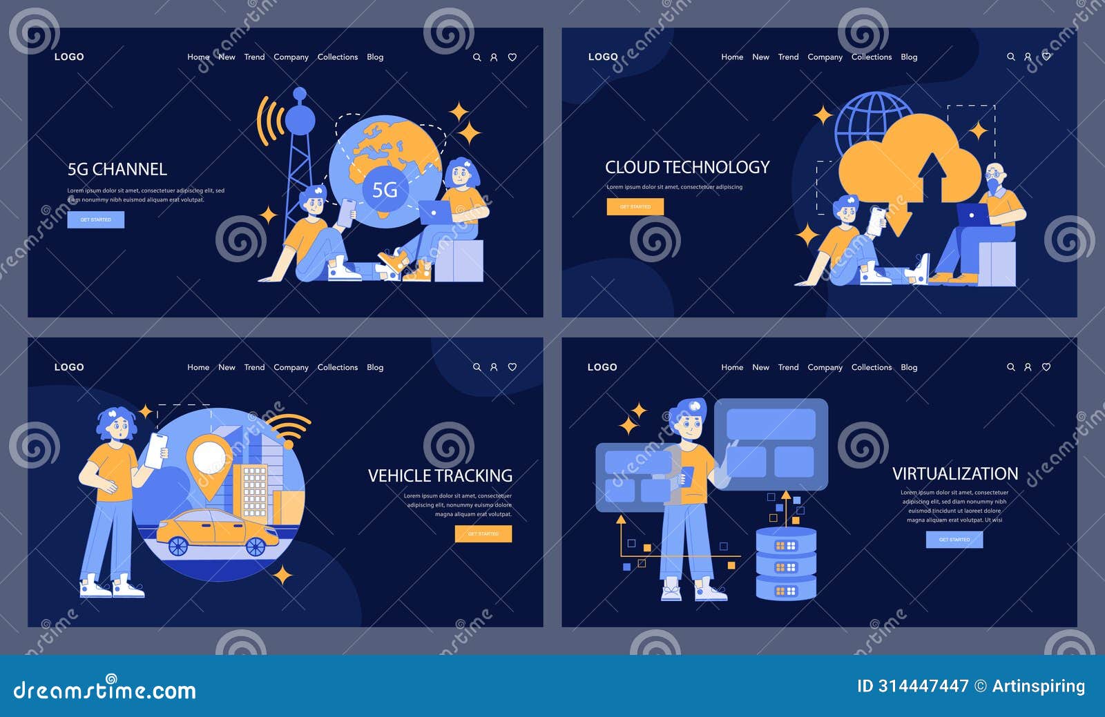 Digital Hyperconnectivity Set. Vector Illustration. Stock Vector ...