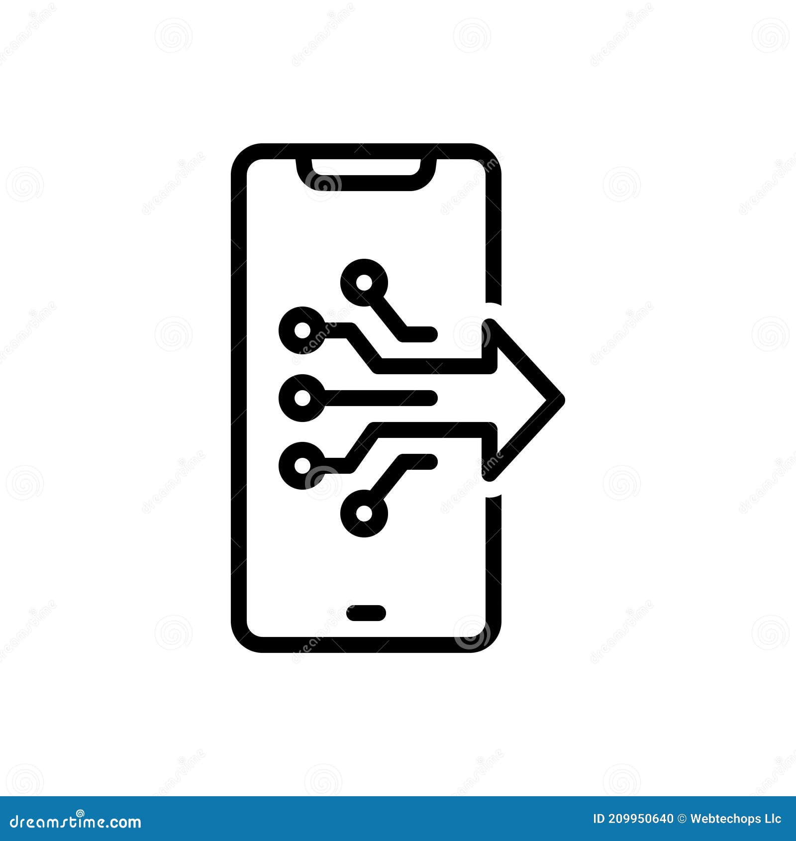 Black Line Icon for Digital, Analog and Microcomputer Stock Vector ...