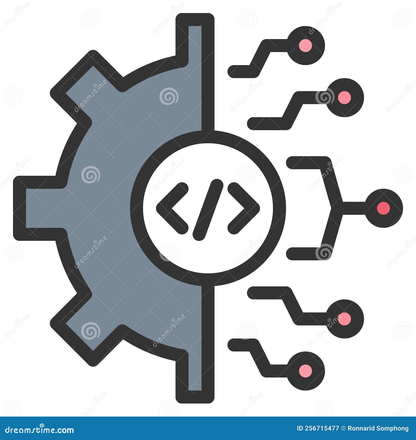 Digital Icon Line Color Vector Illustration Stock Vector - Illustration ...