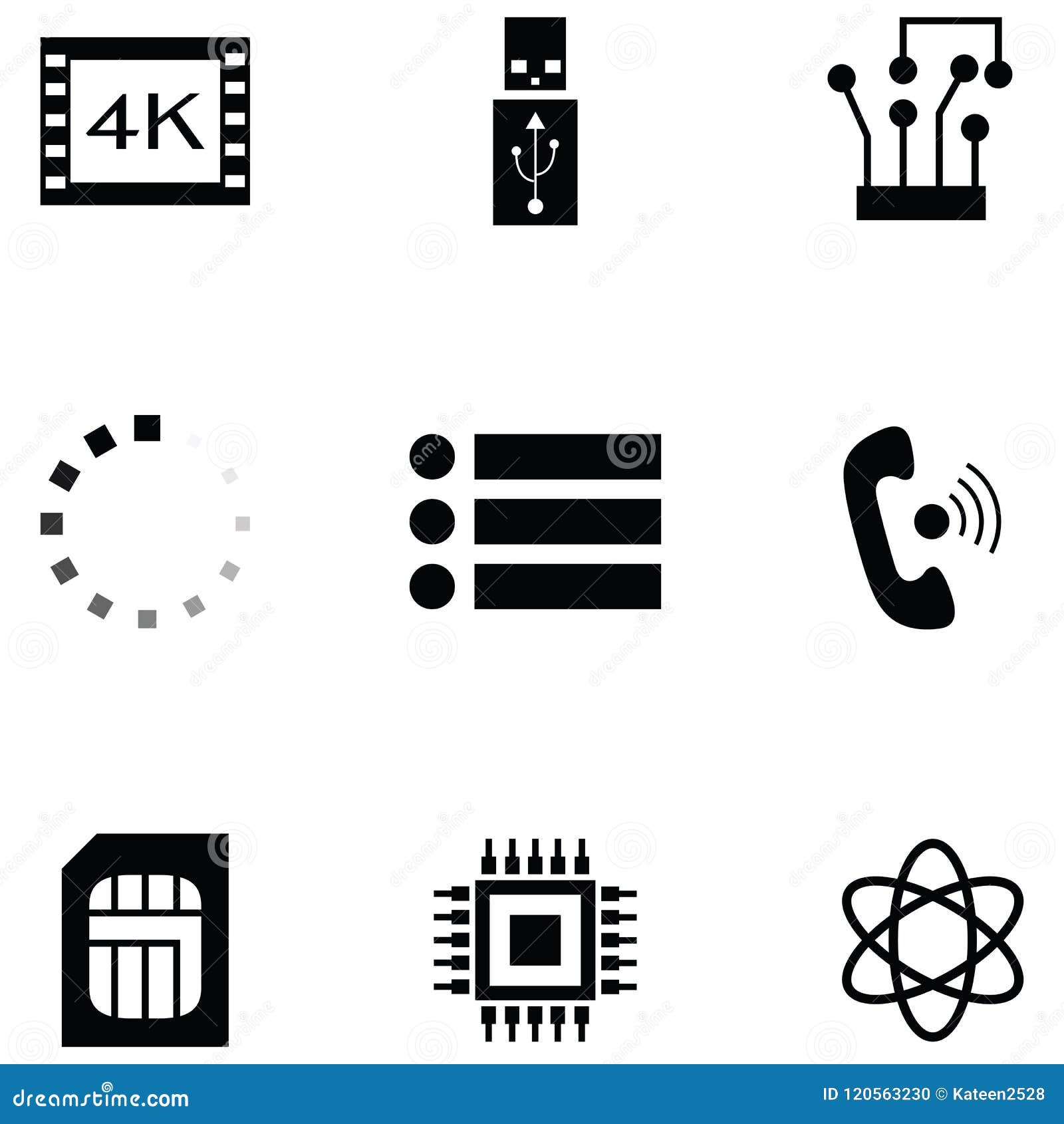 Digital icon set stock vector. Illustration of concept - 120563230