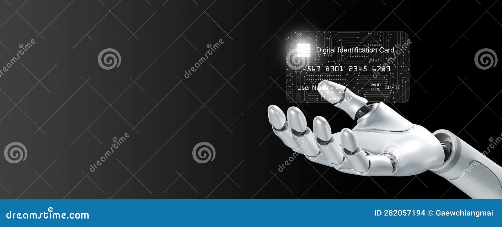 Digital ID Card, Electronic Identification. E-ID Smartcard, on AI Robot ...