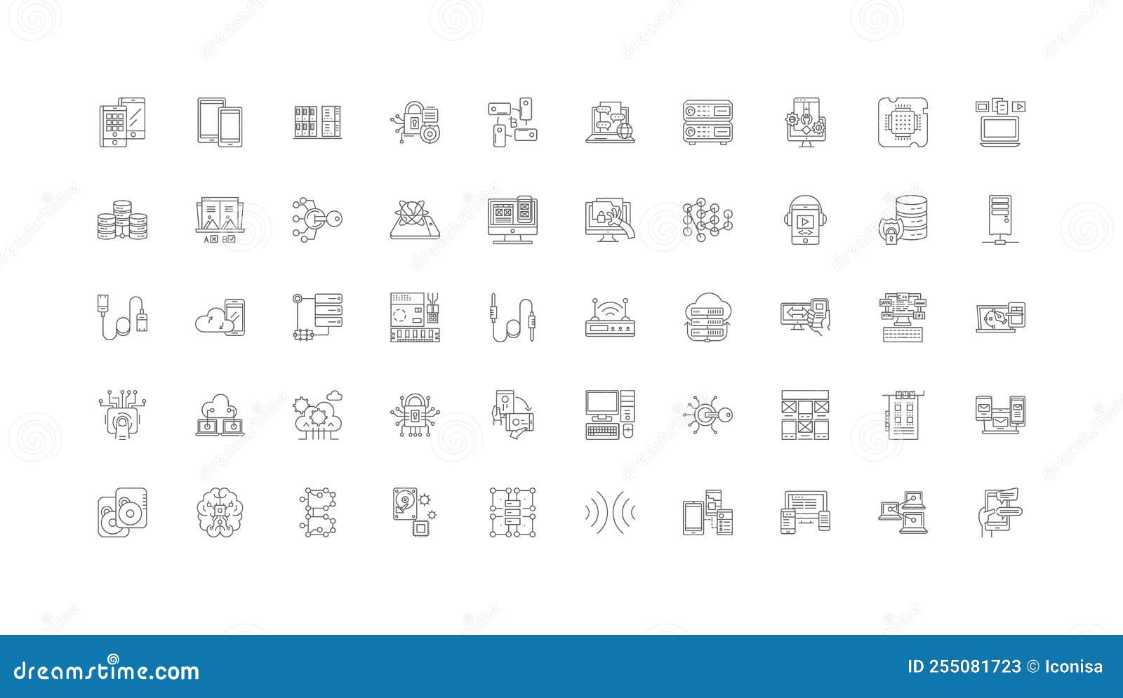 Digital Ideas, Linear Icons, Line Signs Set, Vector Collection Stock ...