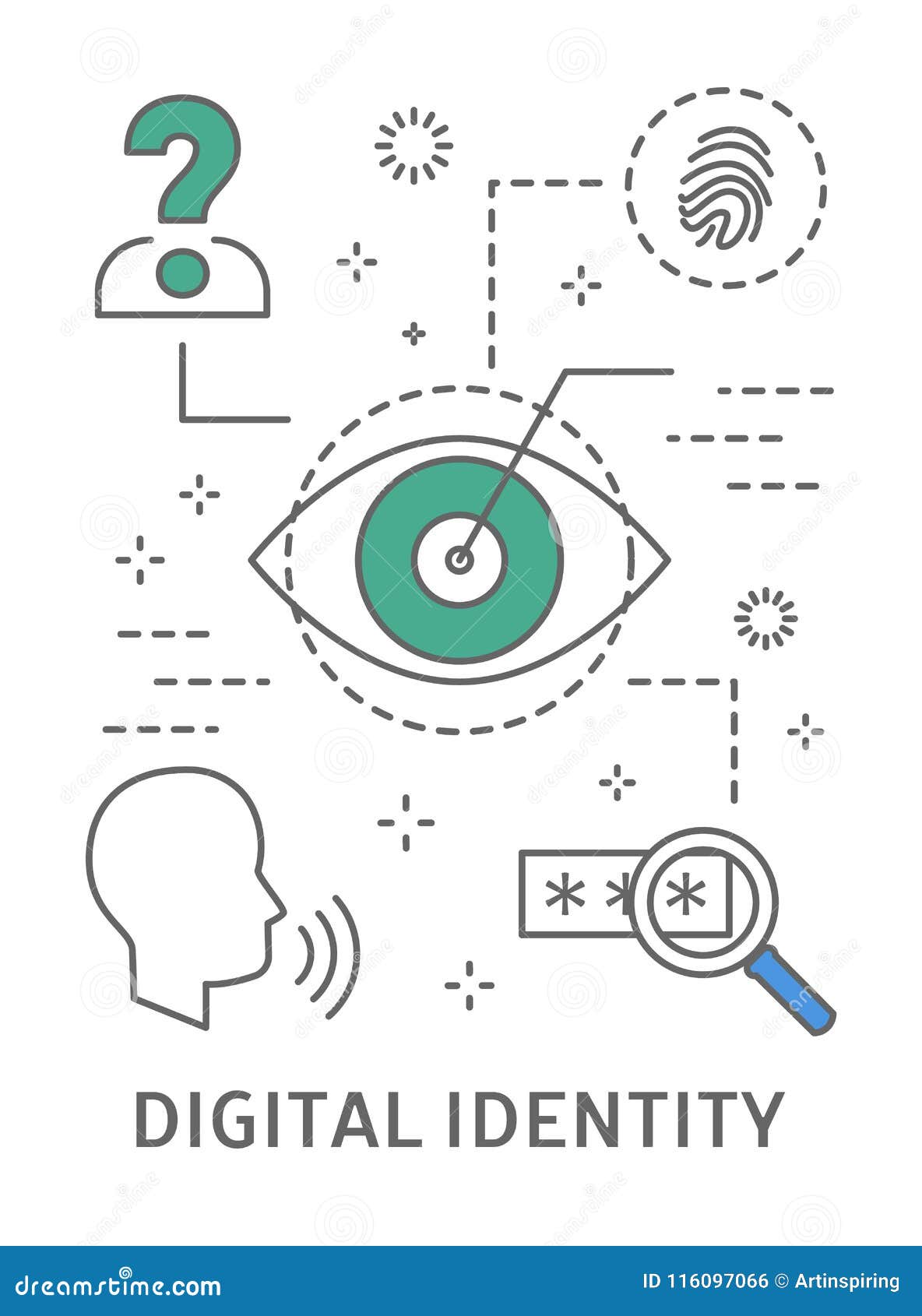 Digital Identity Illustration. Stock Vector - Illustration of ...