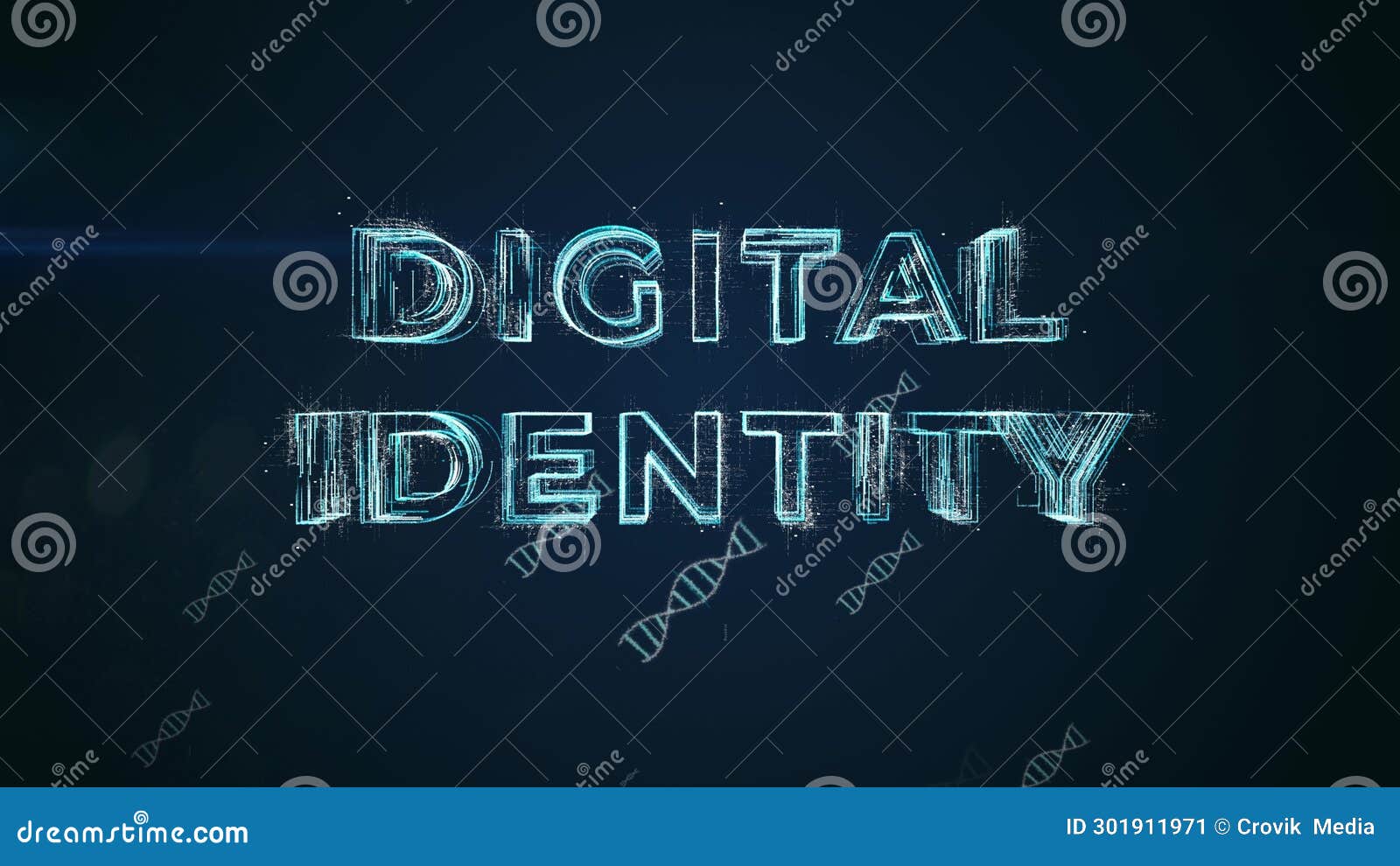 Digital Identity Text with DNA Symbol in the Background. Graphics ...