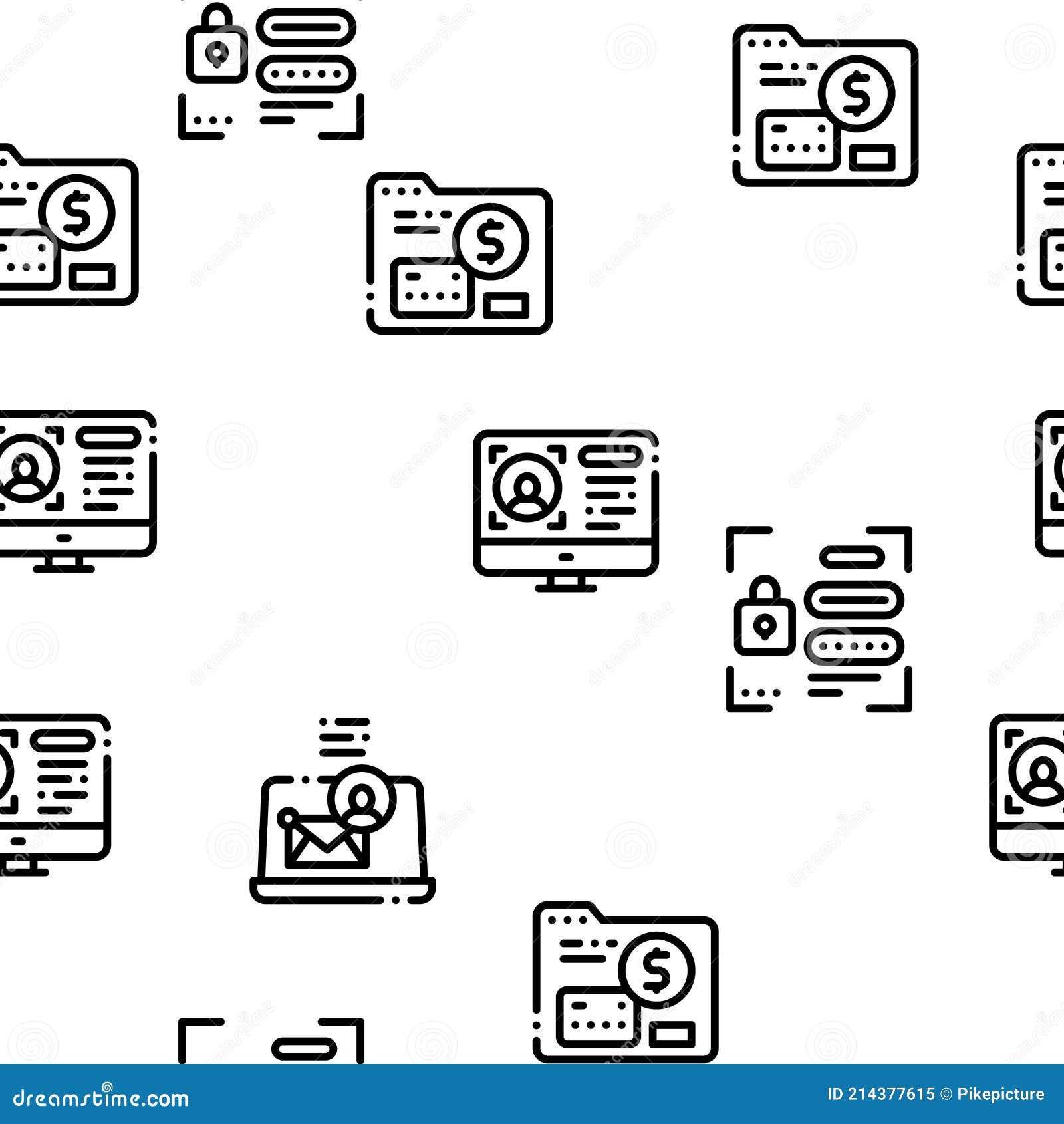 Digital Identity User Seamless Pattern Vector Stock Vector ...