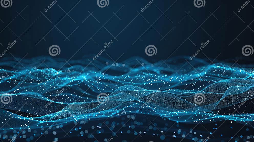 A Digital Illustration of Abstract Blue Waves with a Mesh Pattern. the ...
