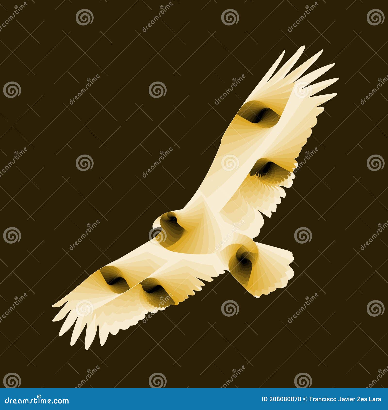 Digital Illustration with Abstract Design of the Silhouette of an Eagle ...