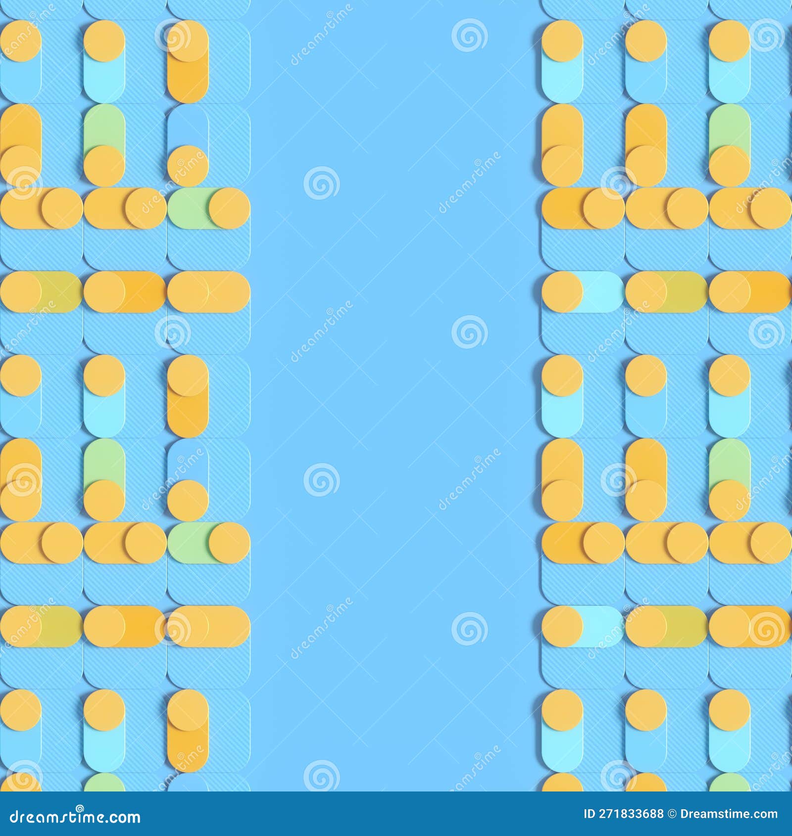 Digital Illustration of Abstract Geometric Yellow and Blue Pattern ...