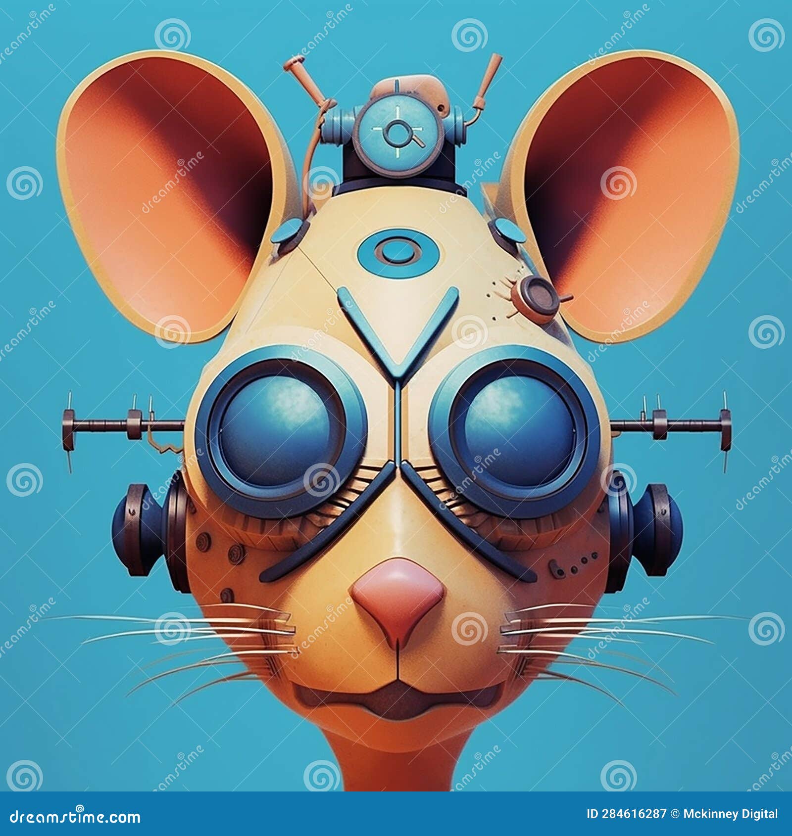 Digital Illustration of an Abstract, Pixelated Style Mouse. Created ...