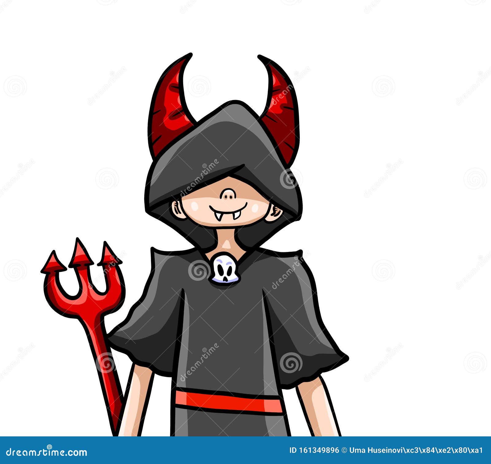 Very Adorable Little Devil Boy Stock Illustration - Illustration of ...