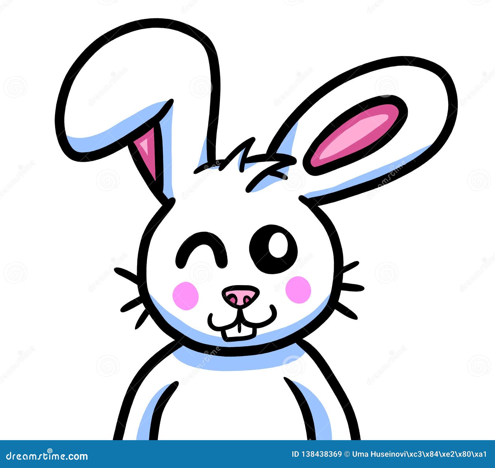 Adorable Winking Easter Bunny Stock Illustration - Illustration of card ...