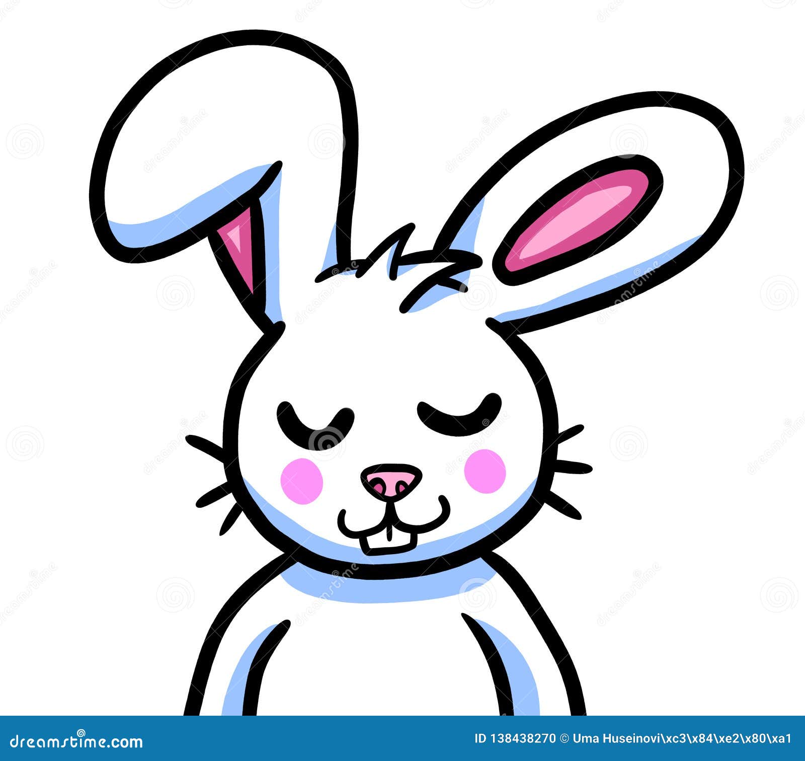 Sleepy Adorable Easter Bunny Stock Illustration - Illustration of ...