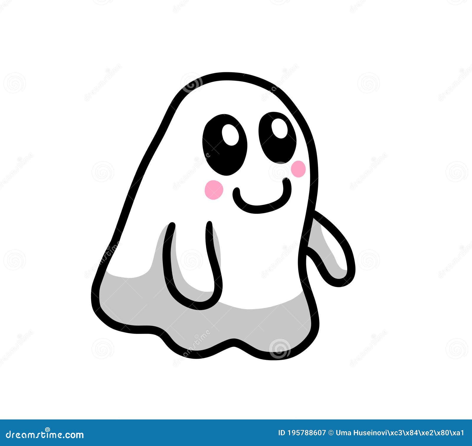 A Adorable Happy Ghost stock illustration. Illustration of evil - 195788607