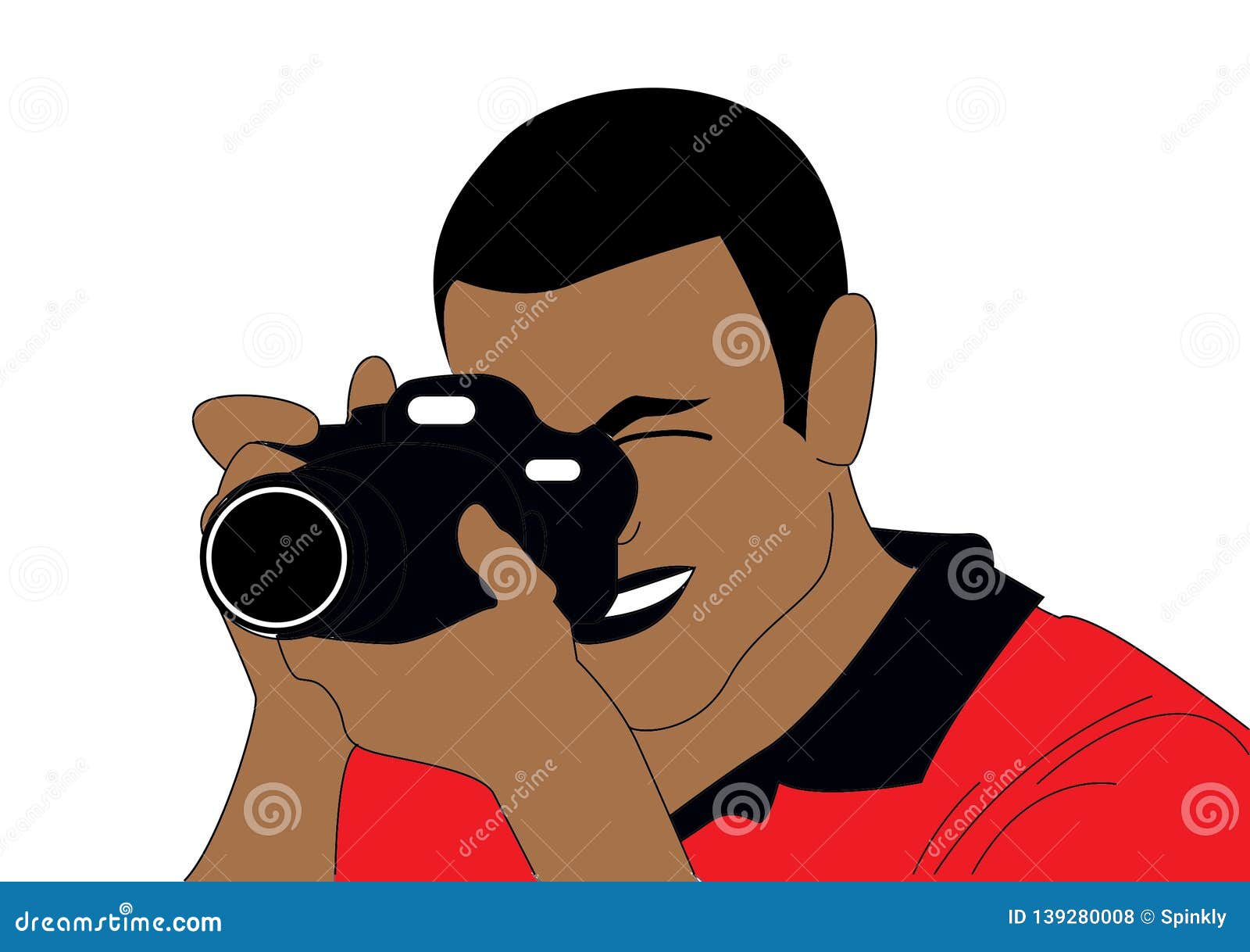 Digital Illustration of African Man Holding Camera Stock Illustration ...
