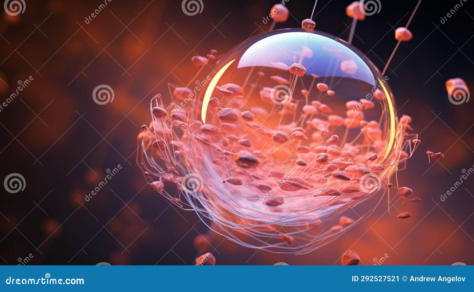 Digital Illustration of Ovum Cell in Colour Background Stock ...