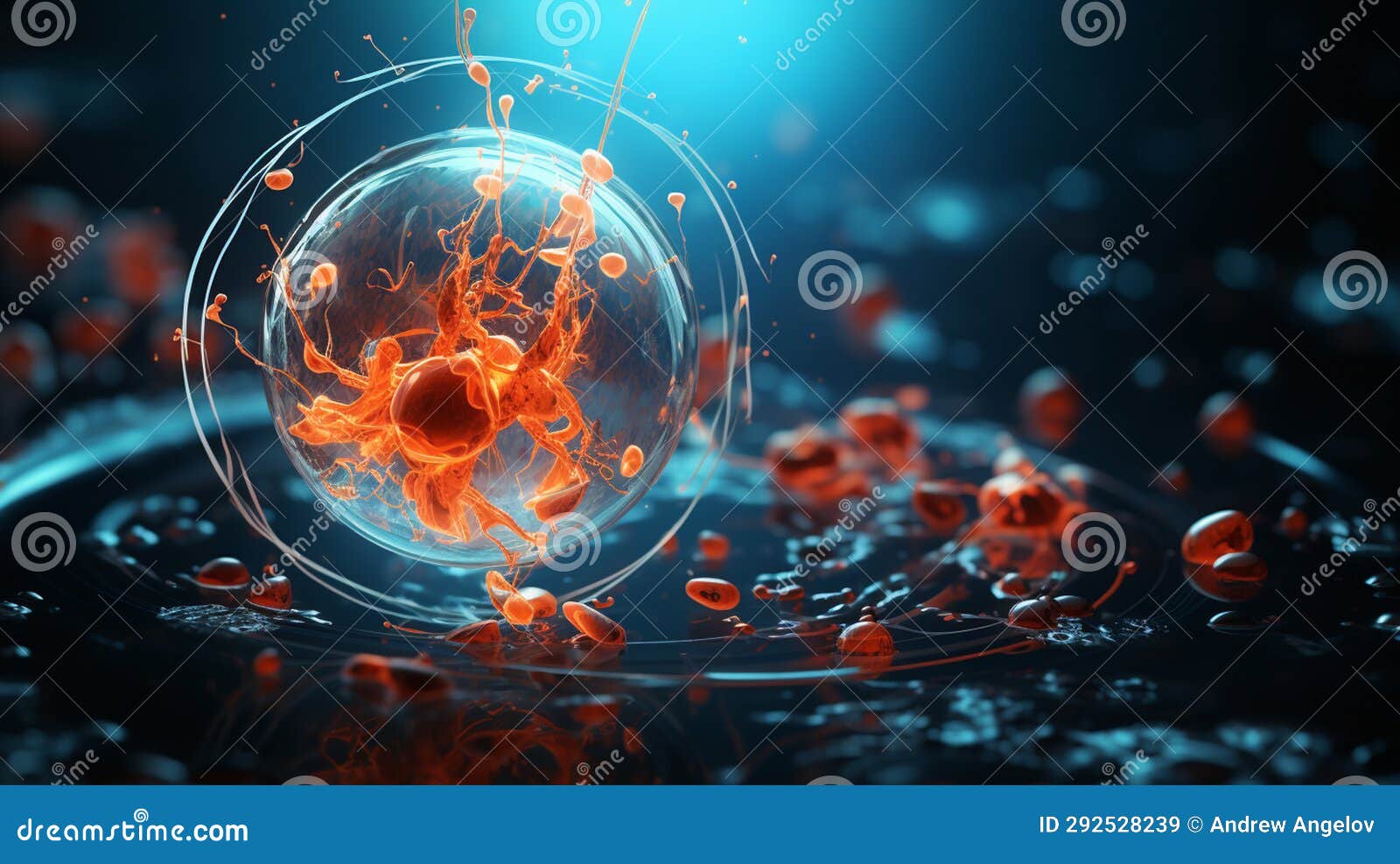 Digital Illustration of Ovum Cell in Colour Background Stock ...